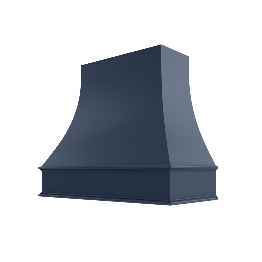 Florence Midnight Blue Curved Hood Classic Trim - 36" W x 36" H | RTA ...