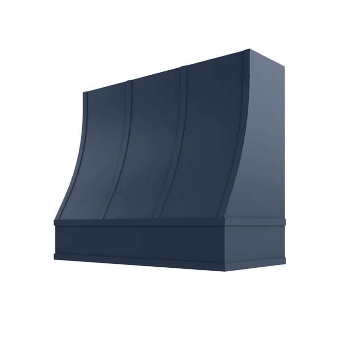 Florence Midnight Blue Sloped Hood with Strapping Flat Trim - 30" W x ...