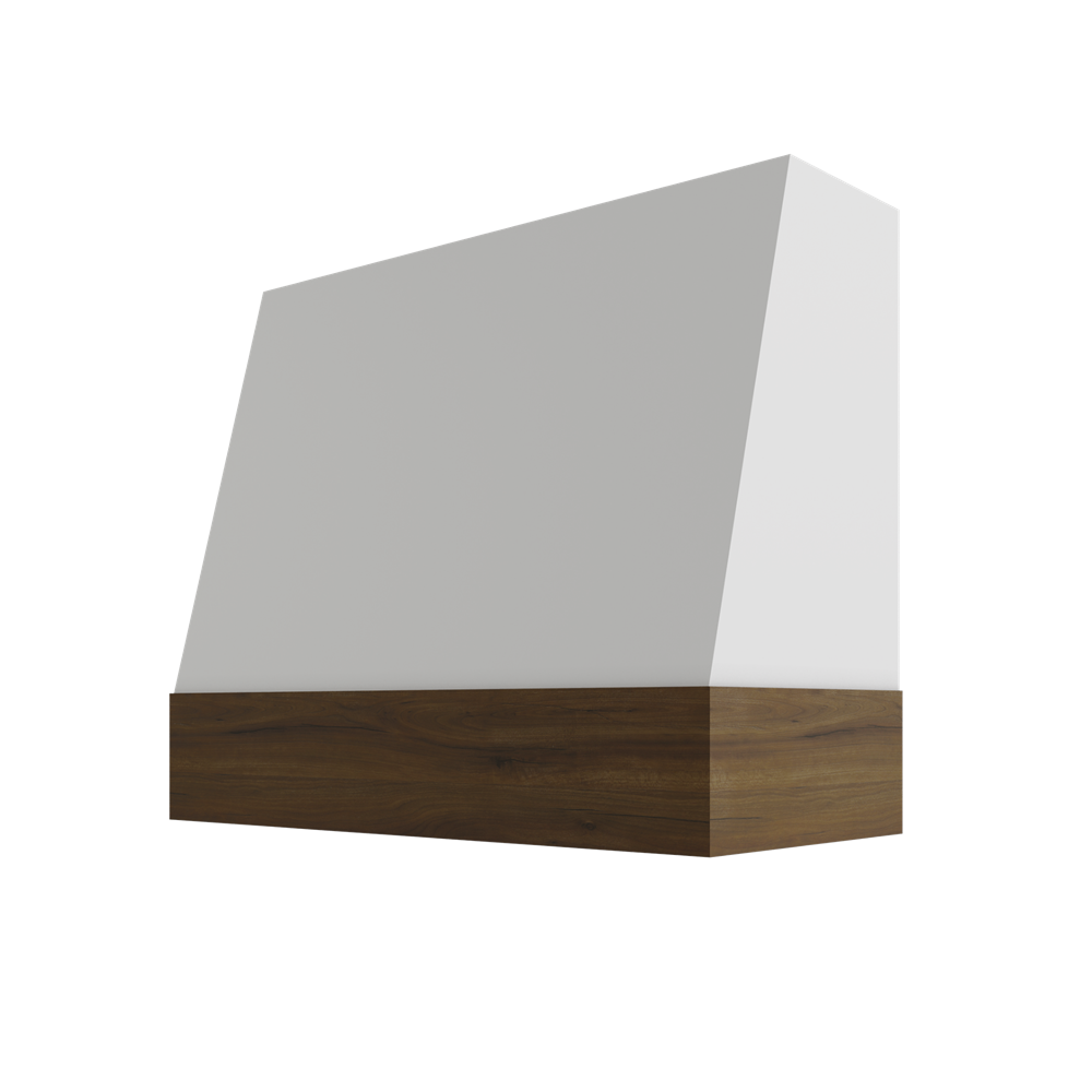Slim White Oak Angled Hood with Walnut Band - 48" W x 36" H | RTA ...
