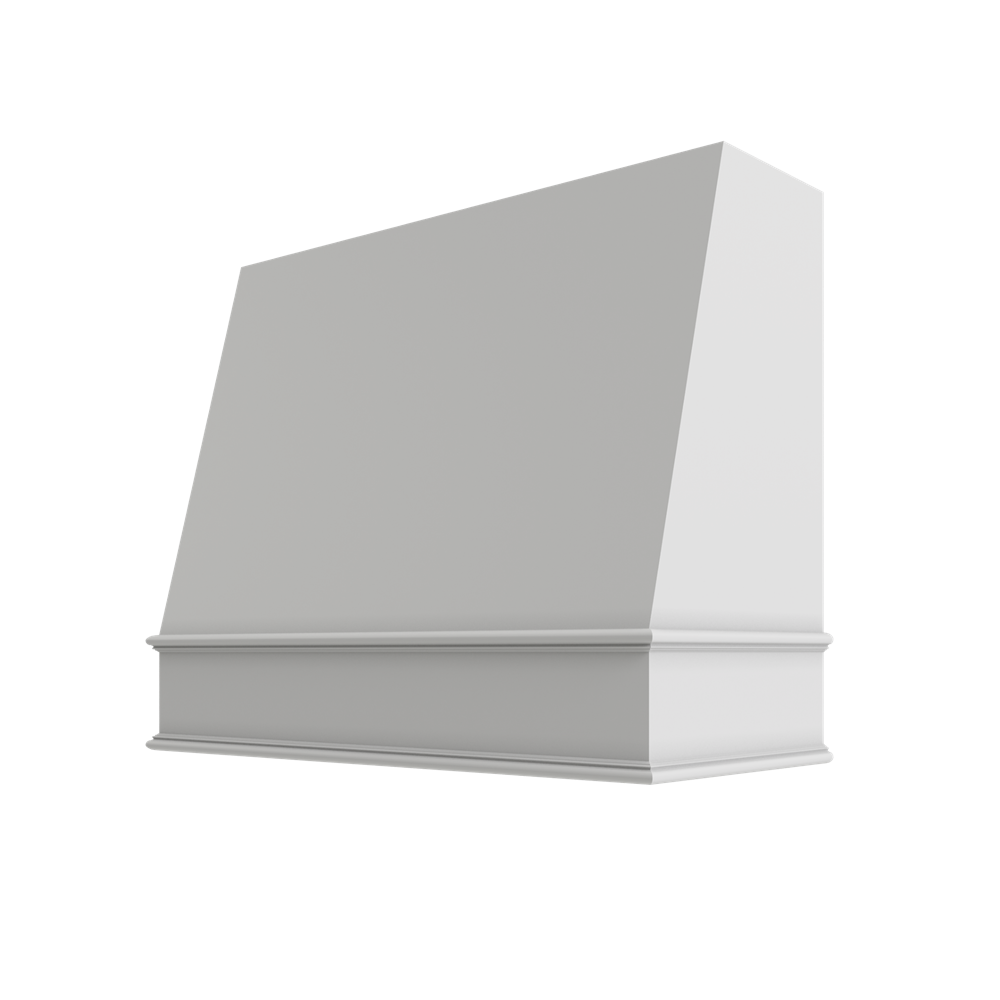 Shaker White Angled Hood Classic Trim - 36" W x 30" H | RTA Cabinet Store