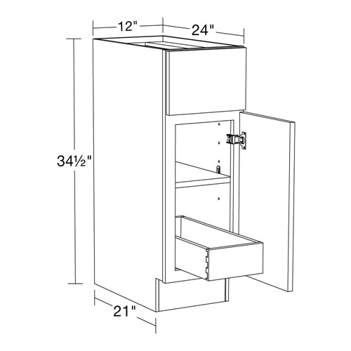 Strata Green Flat Panel Base 12" 1 Rollout Tray | RTA Cabinet Store