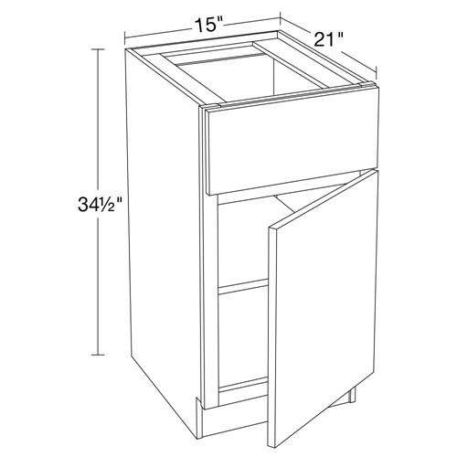 Strata Charcoal Flat Panel Vanity Base 15" | RTA Cabinet Store