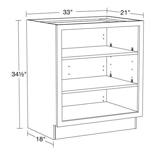 Strata Blue Flat Panel Vanity Base No Door 33" | RTA Cabinet Store