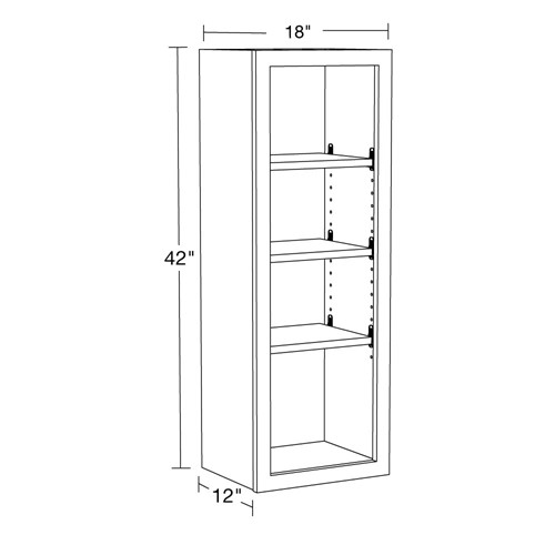 Strata Gray Flat Panel Wall 18"x42" - No Door | RTA Cabinet Store