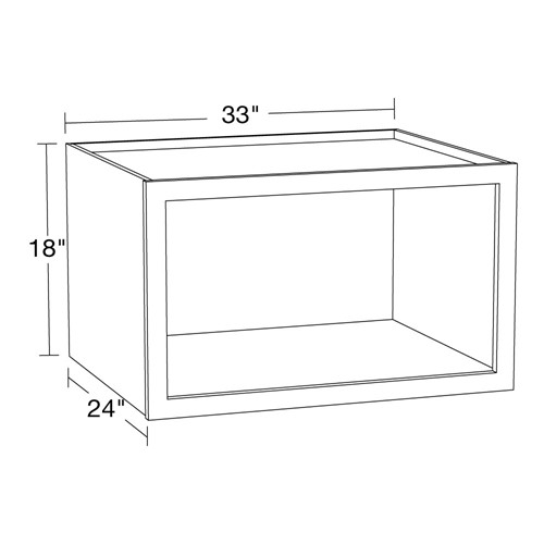 Strata White Flat Panel 33wx24dx18h Wall - No Door | RTA Cabinet Store