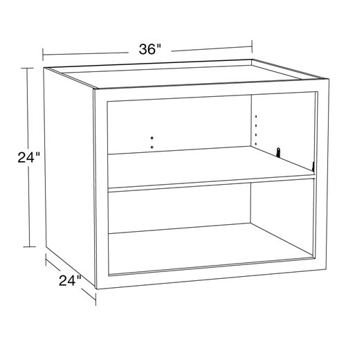 Strata Gray Flat Panel 36wx24dx24h Wall - No Door | RTA Cabinet Store