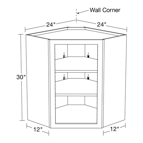 Lexington Charcoal Shaker Wall Angle 24"x30" - No Door | RTA Cabinet Store