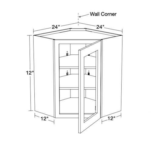 Preston Charcoal Shaker Wall Angle 24"x30" with Glass Doors | RTA ...