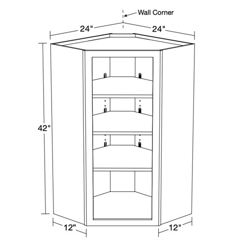 Strata Gray Flat Panel Wall Angle 24"x42" - No Door | RTA Cabinet Store